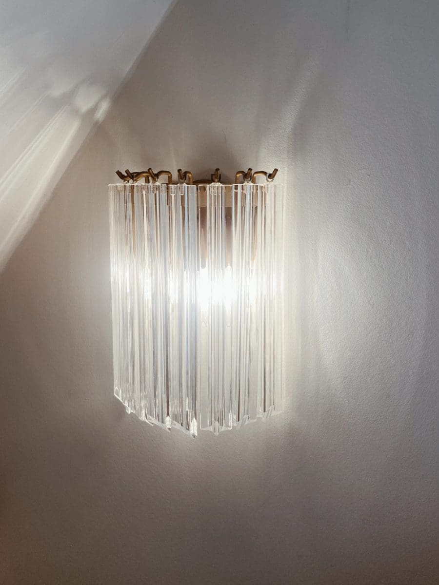 Murano – Wall lamp – Prisms – Transparent - Cherry Vintage Interior