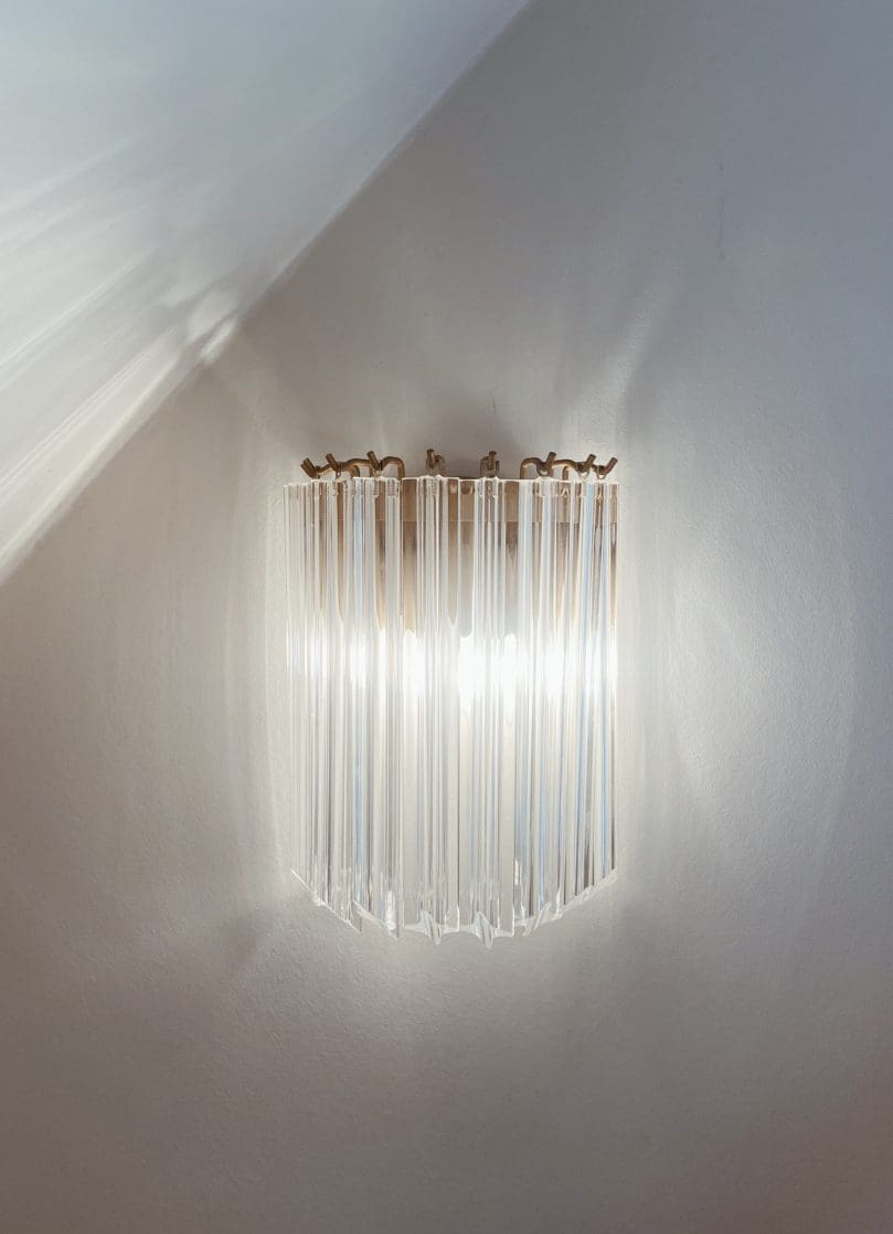 Murano – Wall lamp – Prisms – Transparent - Cherry Vintage Interior